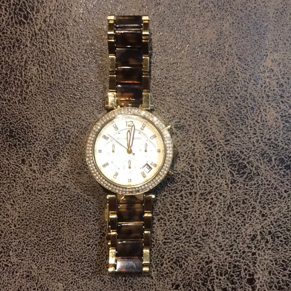 Michael Kors | Accessories | Michael Kors Tortoise Shell Gold Watch ...